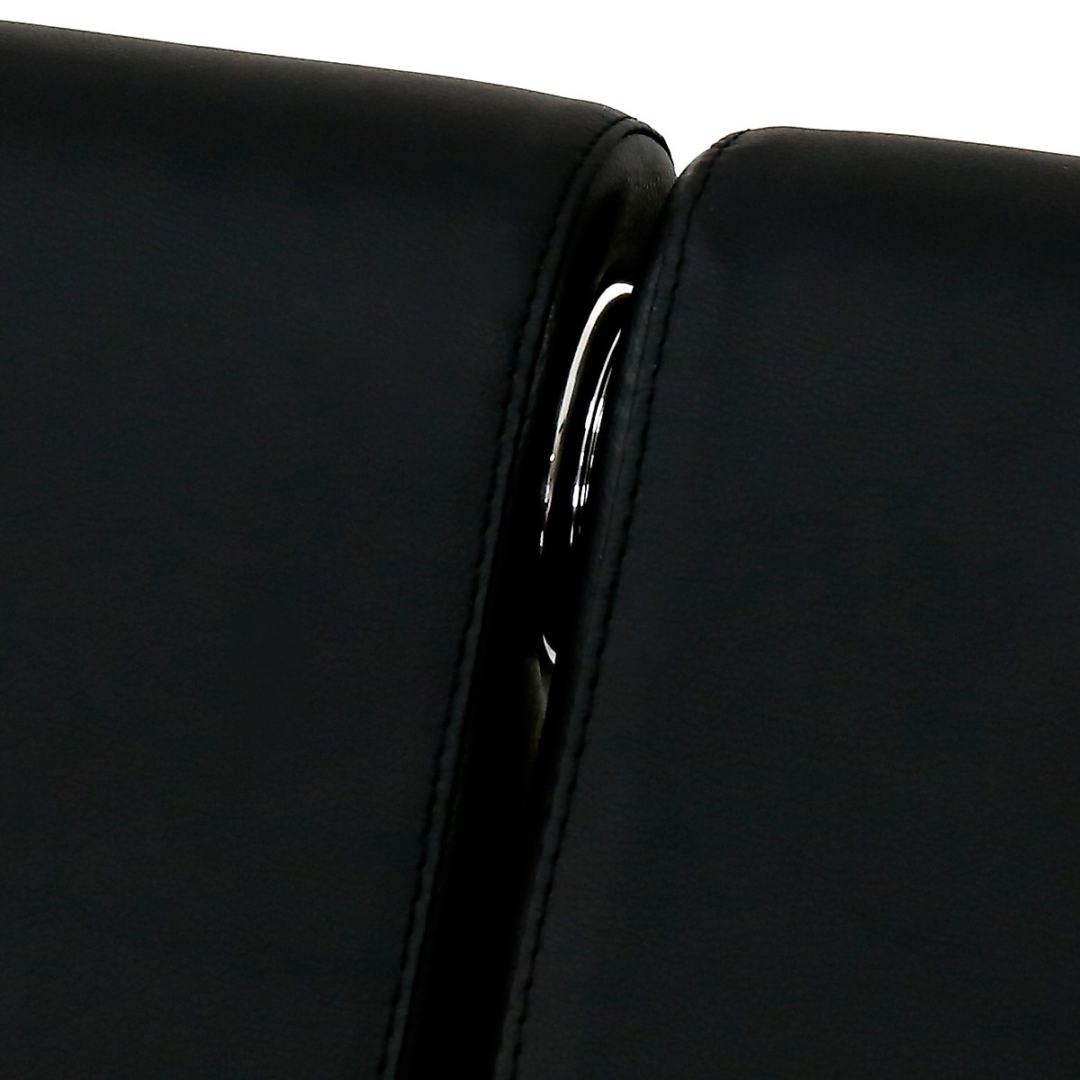 Kinsute 3 PCS Office Reception Chairs 4-Seats Waiting Room Chairs for Salon Barber Bench Airport Bank Hall Visitor Guest Black PU Leather Sofa