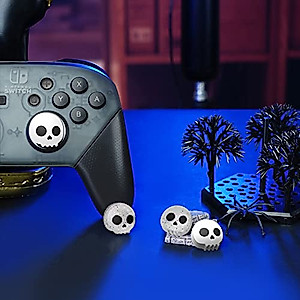 JINGDU Thumb Grip Caps for PS5/PS4 Controller,Switch Pro Controller,Xbox Series X/S, Silicone Joystick Caps Cover for PS5 Controller, Game Controller Accessories,4PCS Skull