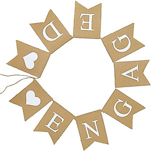 Engaged Burlap Banner Rustic Engagement Party Decorations Bunting Garland