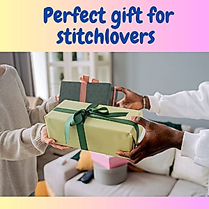 Maker Susan Loves Reading Pattern Counted Cross Stitch Kits for Adults and Beginners with Wooden Hoop, DMC Fabric, Threads and Needles, Embroidery Thread Floss Organizer Cards, Embroidery Kit (E2002)