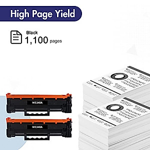 134A Toner Cartridge 2-Pack Compatible Replacement for HP 134A W1340A 134X W1340X Toner Cartridge for HP M209dwe M209dw MFP M234dw M234dwe M234sdne M234sdn M234sdwe M234sdw Printer (Black, No Chip)