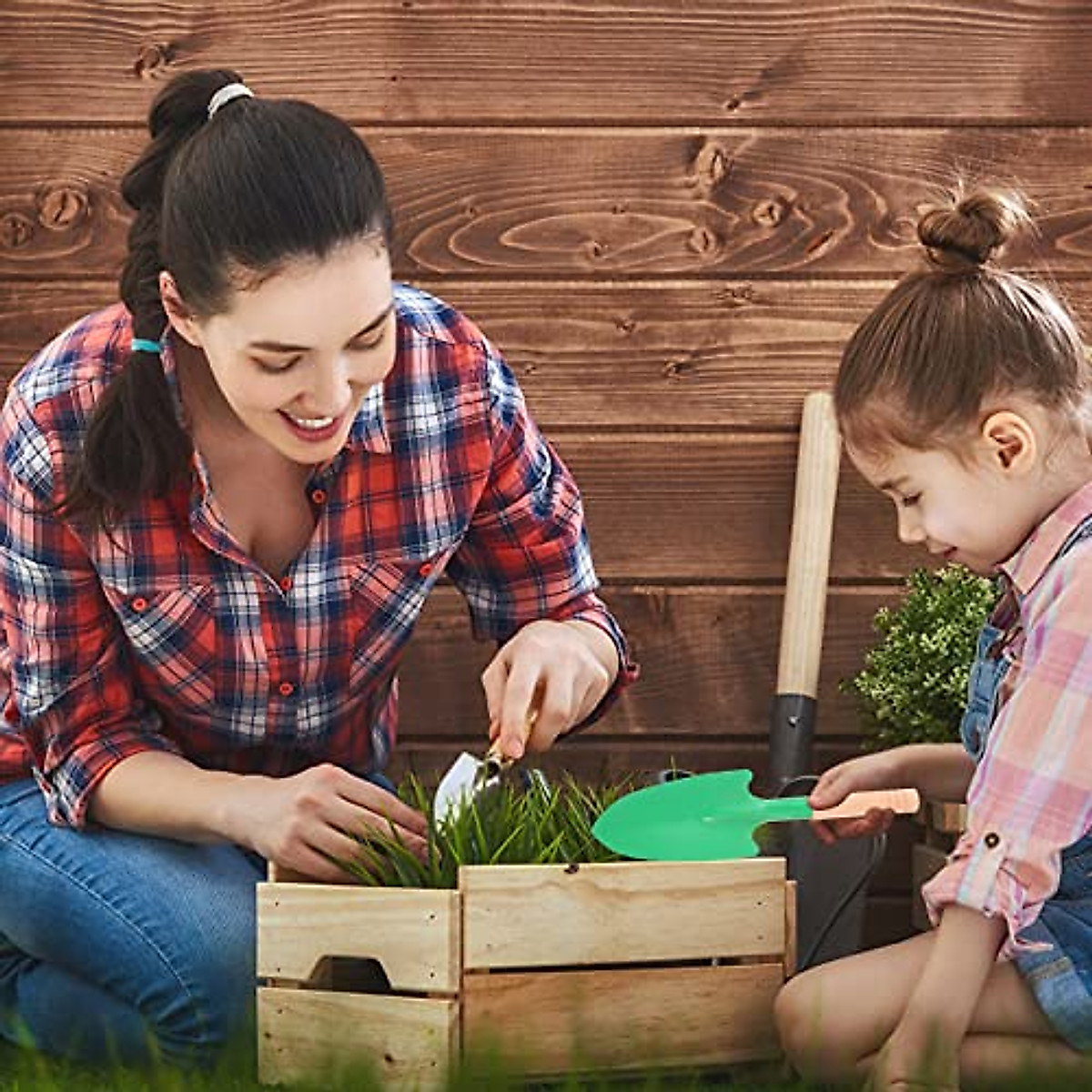 DOITOOL 10pcs Garden Shovel Cast Iron Planting Shovels with Wooden Handle Winter Shovel Snow Shovel Heavy Duty Survival Shovel Camping Shovel Dust Pan Garden Beach Digging Shovel Green