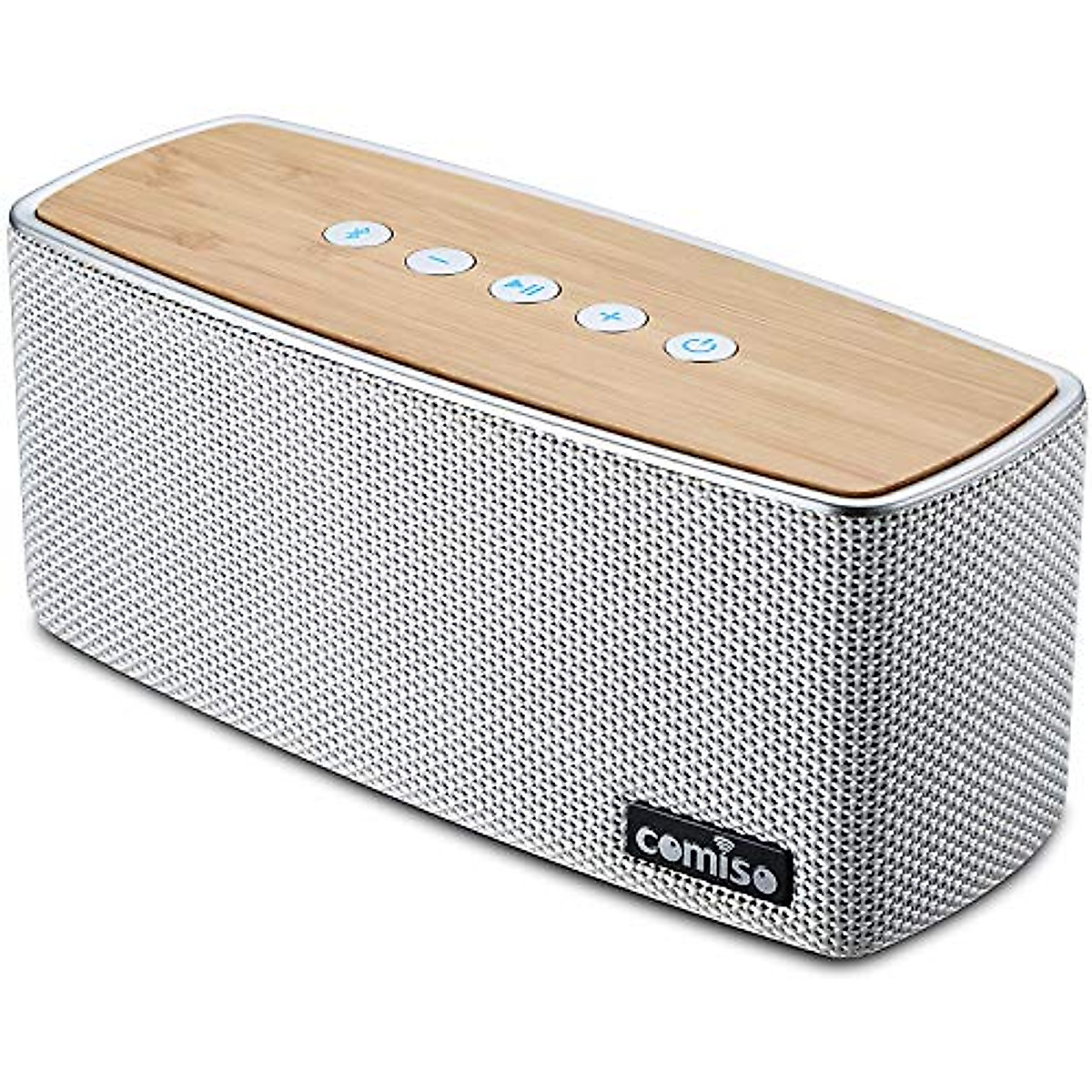 comiso Bluetooth Speakers, 20W Loud Wood Home Audio Outdoor Portable Wireless Speaker, Subwoofer Tweeters for Super Bass Stereo Sound Bluetooth 5.0 Handsfree 24H Playtime