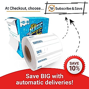 MESS Dissolvable Freezer Labels - 500 Removable Food Container Labels - Blank Labels for Food Containers - Dissolvable Food Labels Stickers -Freezer Tape - Bottle Labels, Jars Food Storage Labels 1x2"