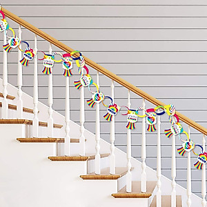 Big Dot of Happiness Love is Love - Gay Pride - 90 Chain Links and 30 Paper Tassels Decoration Kit - LGBTQ Rainbow Party Paper Chains Garland - 21 feet