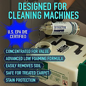 Nanoskin EXTRACTOR SHAMPOO Low Foaming Carpet Cleaner 5 Gallons - Machine Use Upholstery Cleaner, Stain Remover & Odor Eliminator on Rug Car Upholstery Carpets | For Automotive, Home, Office & More