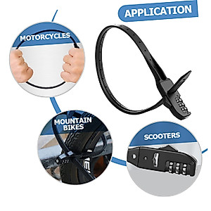 Outanaya 5pcs Cable Tie Combination Lock Bike Lock Bike Cable Lock Motorized Bicycle Electric Bicycles Heavy Duty Cable Lock Cycling Bike Tie Lock Household Motorcycle Lock Bike Supply