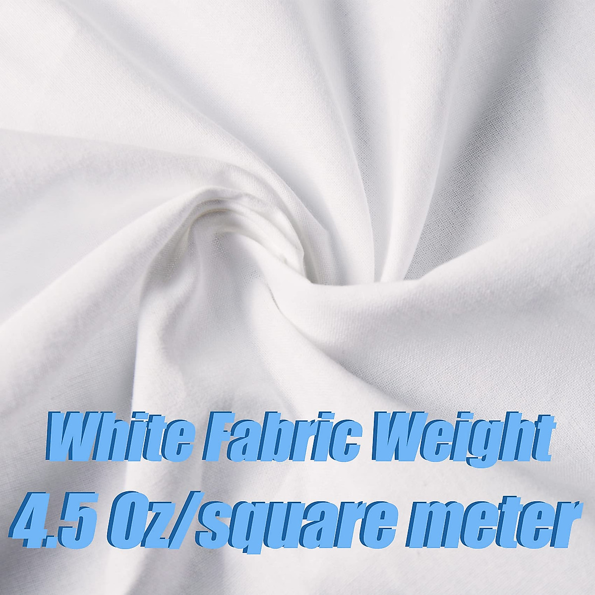 2 Yard White Cotton Fabric,Natural Cotton Poplin Fabric by The Yard,White Fabric,59 Inches Wide 100% Cotton Fabric,Soft Embroidery Muslin Quilting Fabric Material for Sewing Material Apparel Cloth
