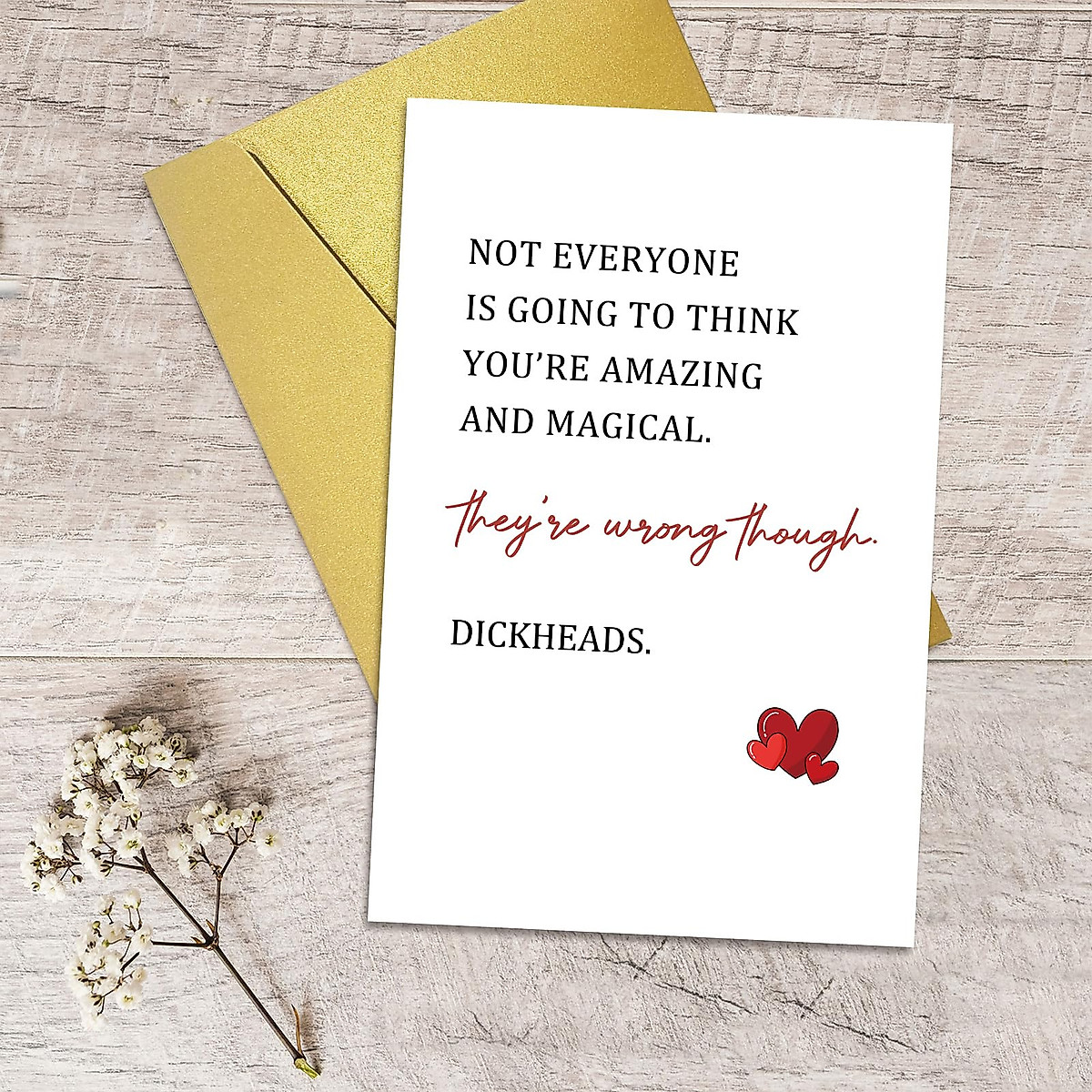 Qiliji Funny Encouragement Card for Men Women, Support Card for Friend, Affirmation Card for Sister Brother, Thank You Card, Not Everyone Think You're Amazing And Magical