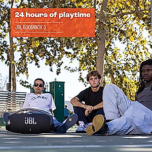 JBL Boombox 3 - Portable Bluetooth Speaker, Powerful Sound and Monstrous bass, IPX7 Waterproof, 24 Hours of Playtime, powerbank, JBL PartyBoost for Speaker Pairing (Black) (Renewed)