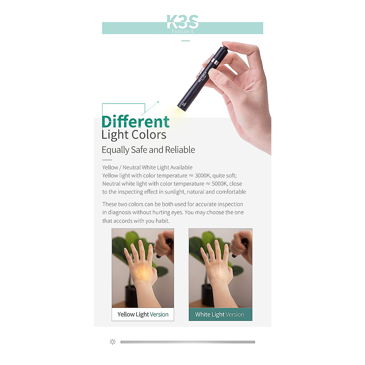 Medical LED Pen Light with Pupil Gauge for Doctor Stethoscope Healthcare Nursing School Students Light with AAA Battery (Yellow)