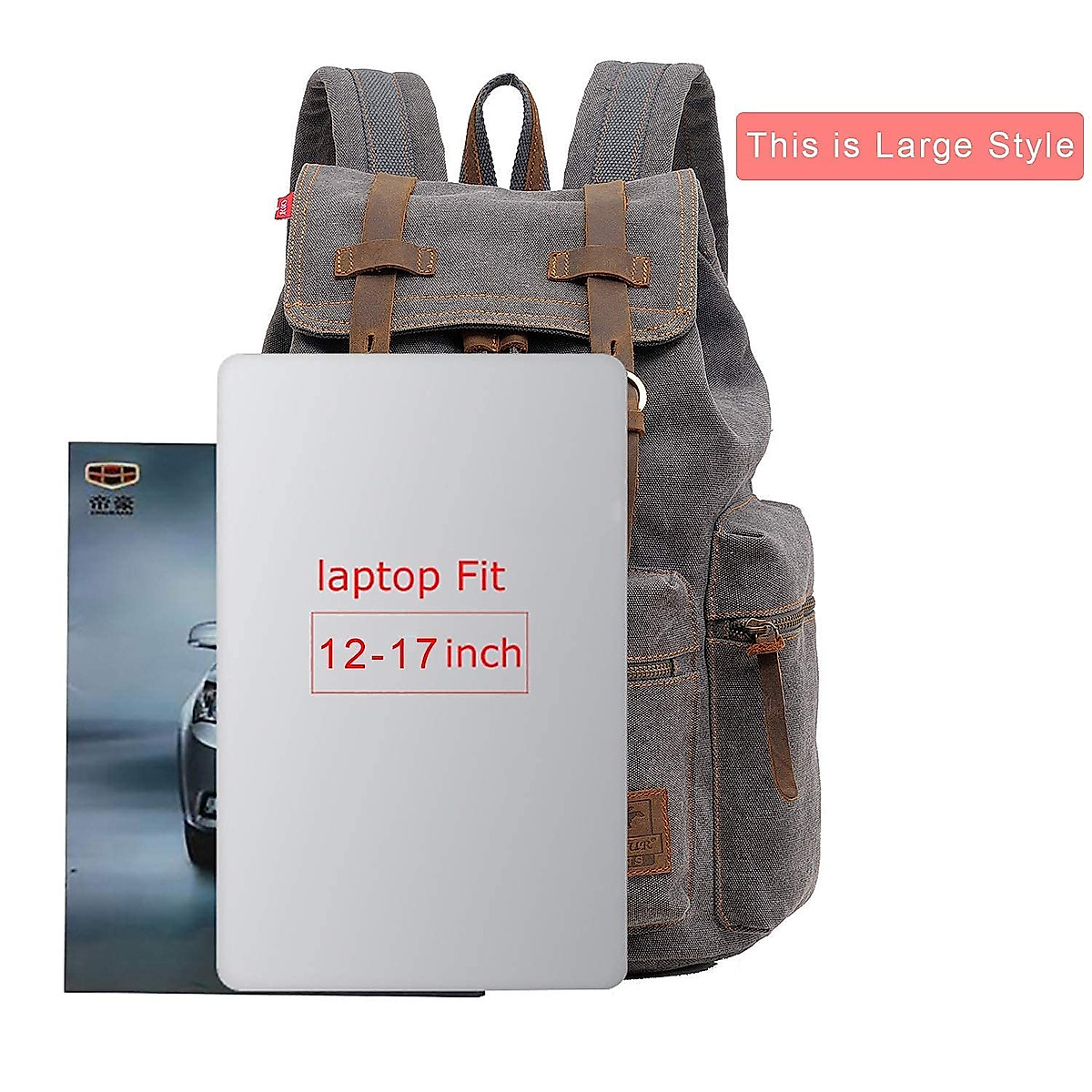 AUGUR canvas backpack set For men vintage canvas 17 inch laptop backpack with shoulder bag canvas men bag