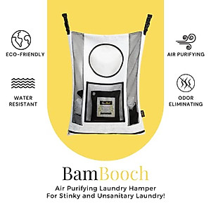 AIR PURIFYING & ODOR ELIMINATING Small Hamper for Specialty Loads - Hanging Laundry Hamper Bag - Nursery Hamper & Potty Training Kids Hamper - Hanging Hamper - Over the Door Laundry Hamper