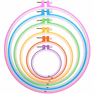 Mr. Pen- Embroidery Hoops Set, 6 pcs, 3.4 inch to 10.2 inch, Assorted Colors, Plastic Embroidery Hoop, Cross Stitch Hoops, Embroidery Rings, Cross Stitch Plastic, Sewing Rings Hoops.