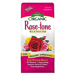 Espoma Organic Rose-Tone 4-3-2 Organic Fertilizer for All Types of Roses and Other Flowering Plants. Promotes Vigorous Green Growth and Abundant Blooms. 4 lb. Bag