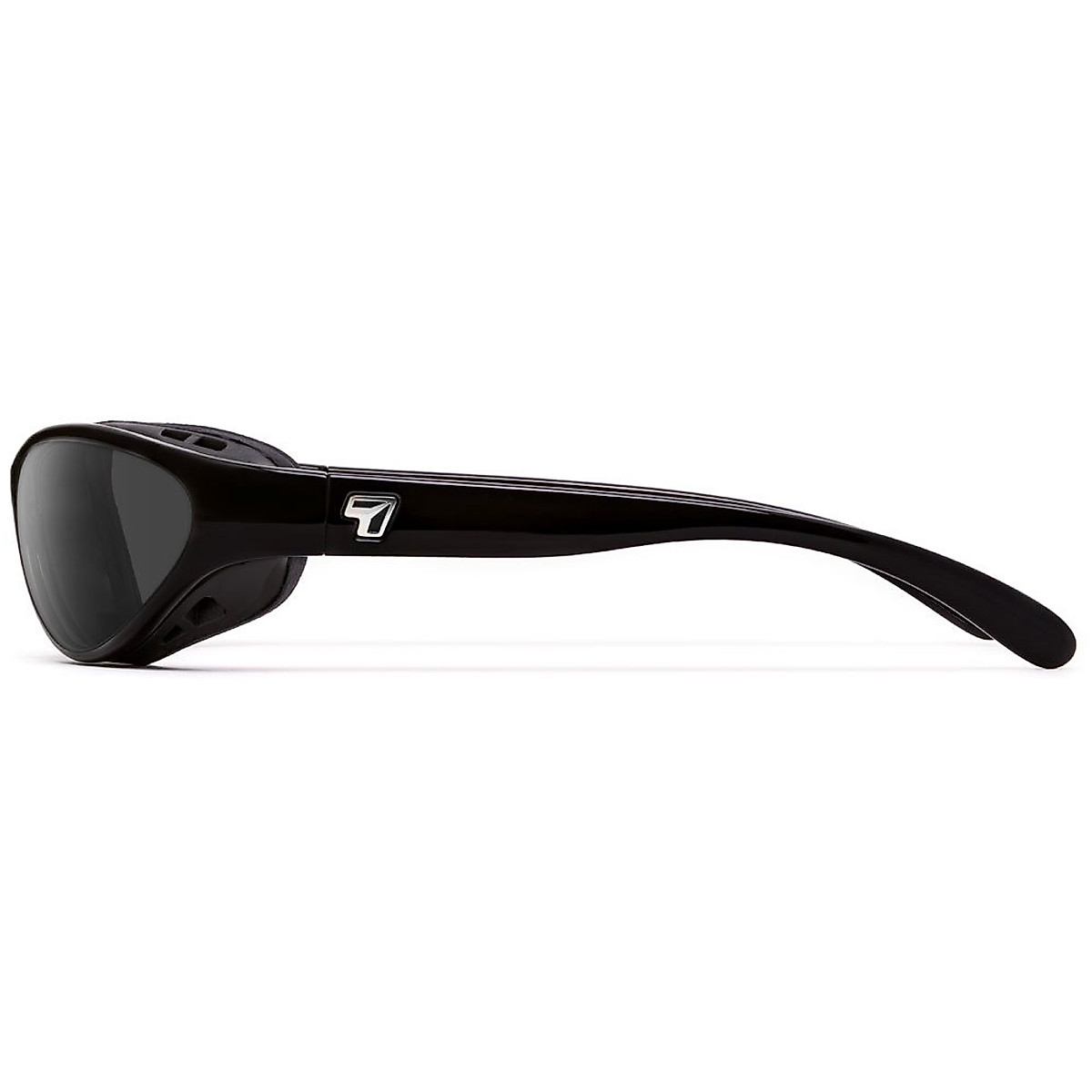 7eye Viento Wind Blocking Sunglasses, Glossy Black, Gray Lenses