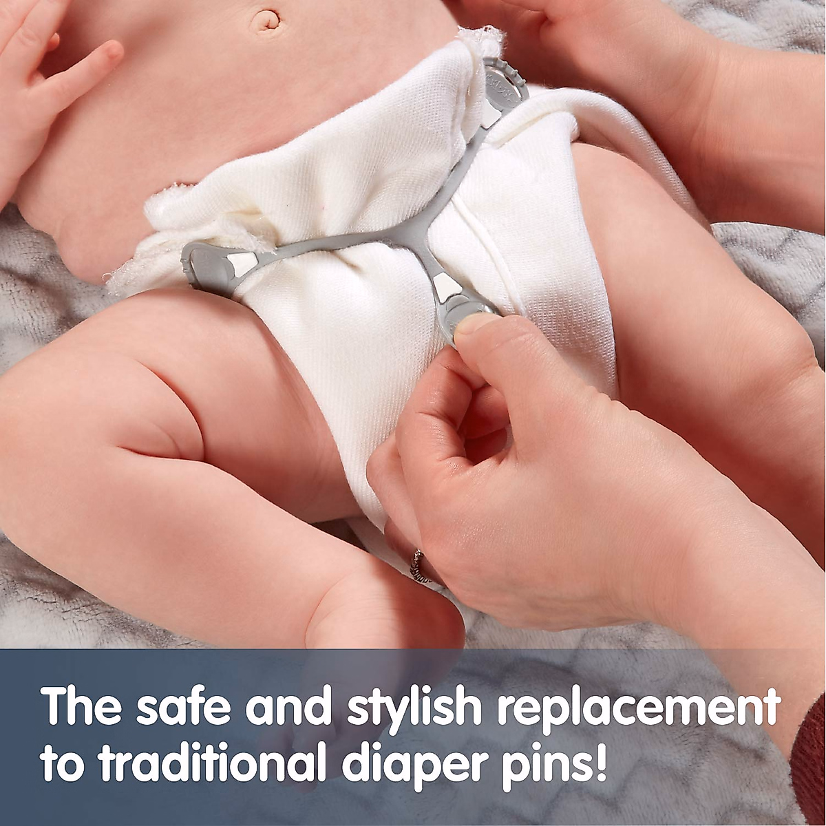 [Toddler Size 5-Pack] Snappi Cloth Diaper Fasteners - Replaces Diaper Pins - Use with Cloth Prefolds and Cloth Flats