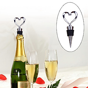 2 Pack Heart Wine Bottle Stopper, BetterJonny Stainless Steel Wine Bottle Stopper and Bottle-opener with Gift Box Packing Handheld Wine Bottle Cork Remover Accessory Tool for Holiday Wedding Party