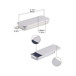 HLLMX 3 PCS Mini Metal Tin Box Containers Metal Slide Top Tin Containers Rectangular Empty Hinged Tins Box Containers 3.15 by 1.34 by 0.4 Inch for Candies Jewelry Crafts Pills Survival Kit