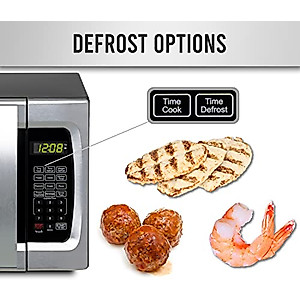 Farberware Countertop Microwave 1000 Watts, 1.1 cu ft - Microwave Oven With LED Lighting and Child Lock - Perfect for Apartments and Dorms - Easy Clean Brushed Stainless Steel