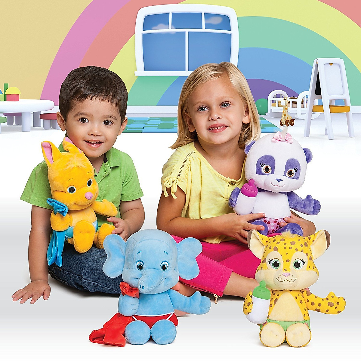 Snap Toys Word Party - Franny 10" Stuffed Plush Snuggle and Play Baby Cheetah with Bottle - from The Netflix Original Series - 18+ Months