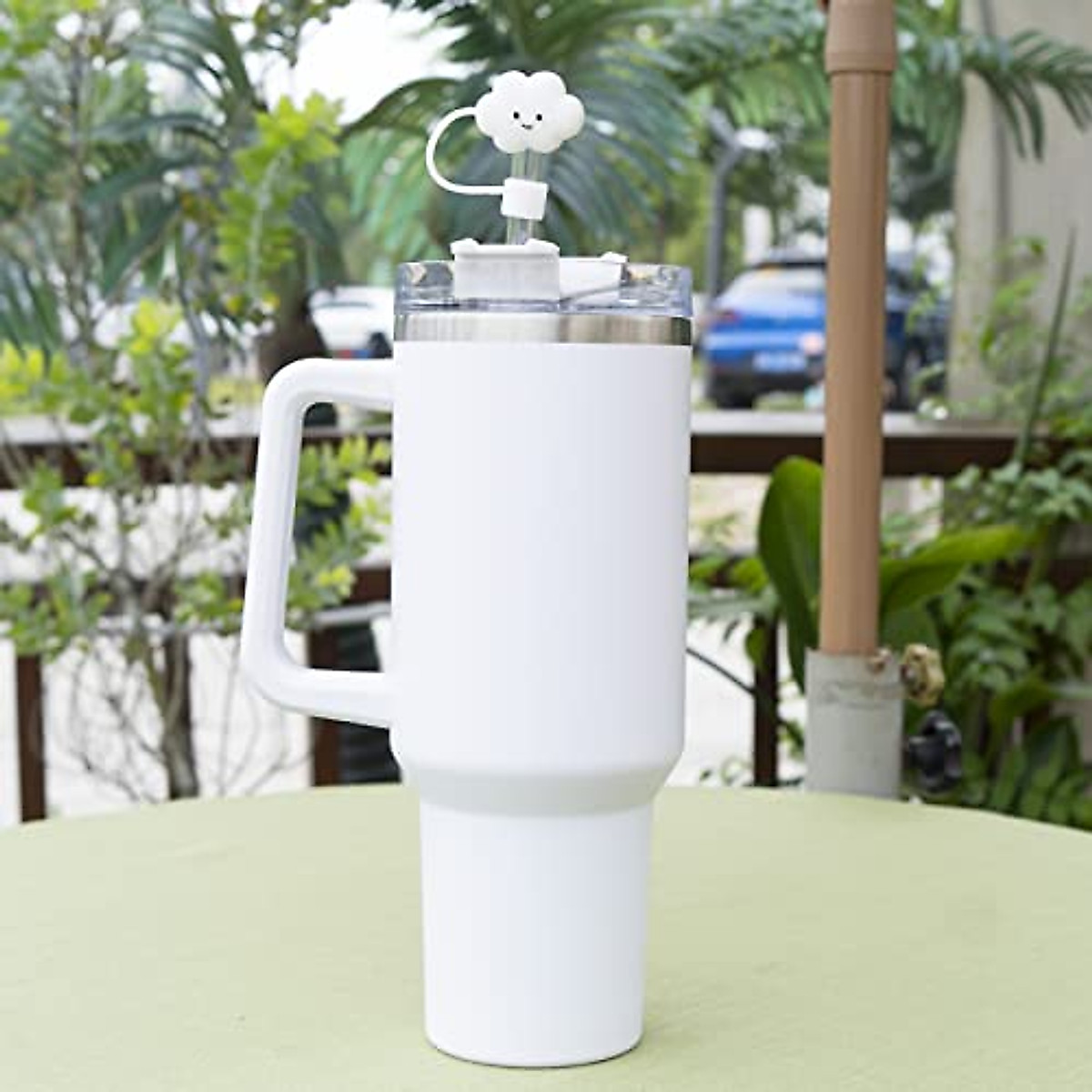 4PCS 10mm Straw Covers Compatible with Stanley 30&40 Oz Tumbler, Cute Shape Straw Covers, Reusable Drinking Straw Covers for 10mm Straws