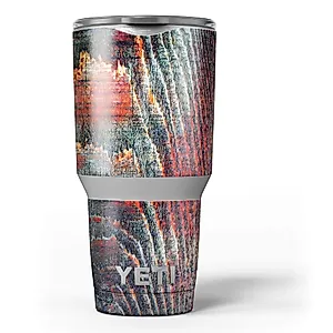 Design Skinz Grungy Orange and Teal Dyed Wood Surface - Skin Decal Vinyl Wrap Kit Compatible with The Yeti Rambler Cooler Tumbler Cups