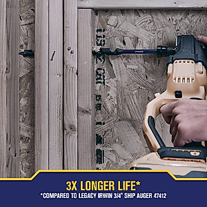 Irwin Tools IWAX3008 Auger Bit 3/4In X 18In Speedbor Supreme