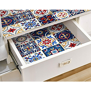 17.7"x197.11" Pattern Contact Paper Self Adhesive Drawer and Shelf Liner Creative Covering Peel and Stick Wallpaper Removable Fast to Clean for Shelves, Drawer,Desk ,Cabinet ,Kitchen, Vinyl Rolls