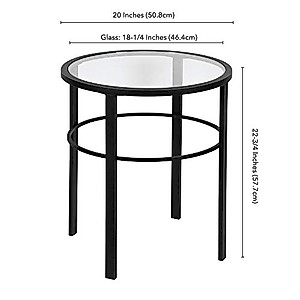 Henn&Hart 20" Wide Round Side Table in Blackened Bronze, Table for Living Room, Bedroom