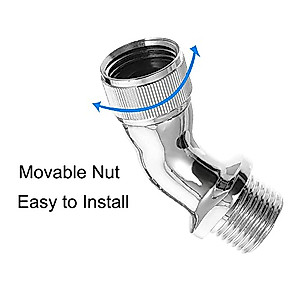 MOSELNY Shower Elbow Adapter for Shower Head,45°Angle Shower Head Extender Connector G1/2 Male to Female Shower Arm Extension for Wall-mounted Shower or Handheld Shower header Connector,Polish Chrome