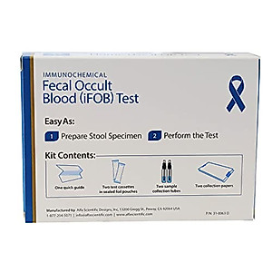immunochemical Fecal Occult Blood (iFOB) Home Test and Stool Test for Colorectal Diseases - 2 Pack