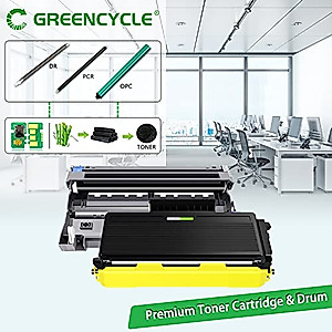 GREENCYCLE 2PK Black Toner Cartridge Replacement and 1PK Drum Unit Set Compatible for Brother TN650 TN-650 DR620 DR-620 for DCP-8060 8080 HL-5200 5240 5370dw 5380dn MFC-8470DN 8680DN 8890DW Printer