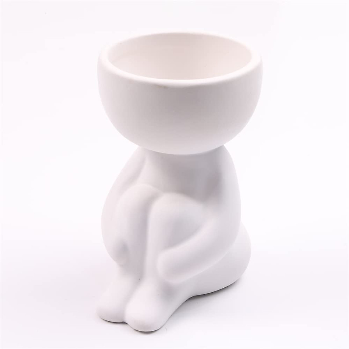 DIYOMR Cute Humanoid Ceramic Doll Flower Pot Decorative Pot,Succulent Flower Cactus Bonsai Planter Pots Container Creat Design for Home Office Decor,Not Include Plants (3Pcs White)