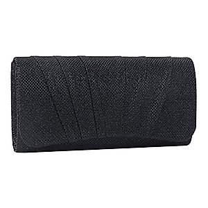 Damara Womens Perfectly Pleated Clutch Party bags (Black), small