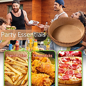 Air fryer disposable paper,Round Parchment Cooking Non-Stick,100pcs Roasting Food Grade Paper for Air Fryer,Baking, Cooking, Microwave ,Oil-proof,Water-proof (large)