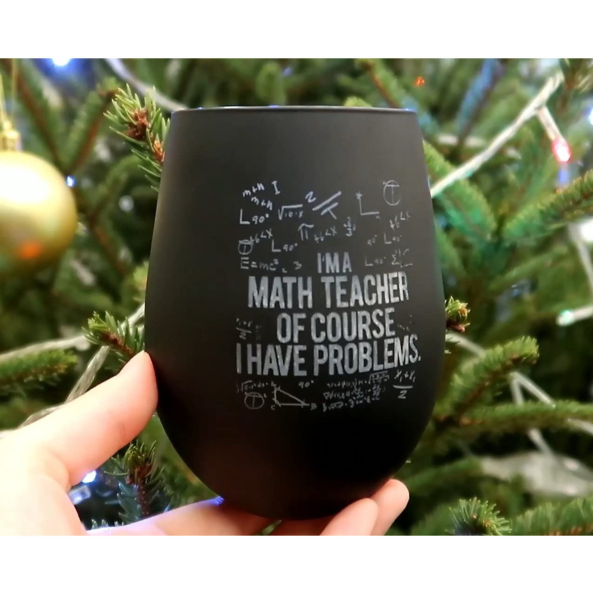 Valentines Day Gifts for Math Teacher, Math Teacher Funny Wine Glass Gift Set, Math Teacher Must Haves