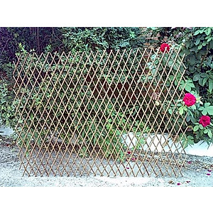 GLANT Lattice Fence Willow Expandable Plant Climbing Lattices Trellis Fence,Open Screen Fencing,Willow (1)
