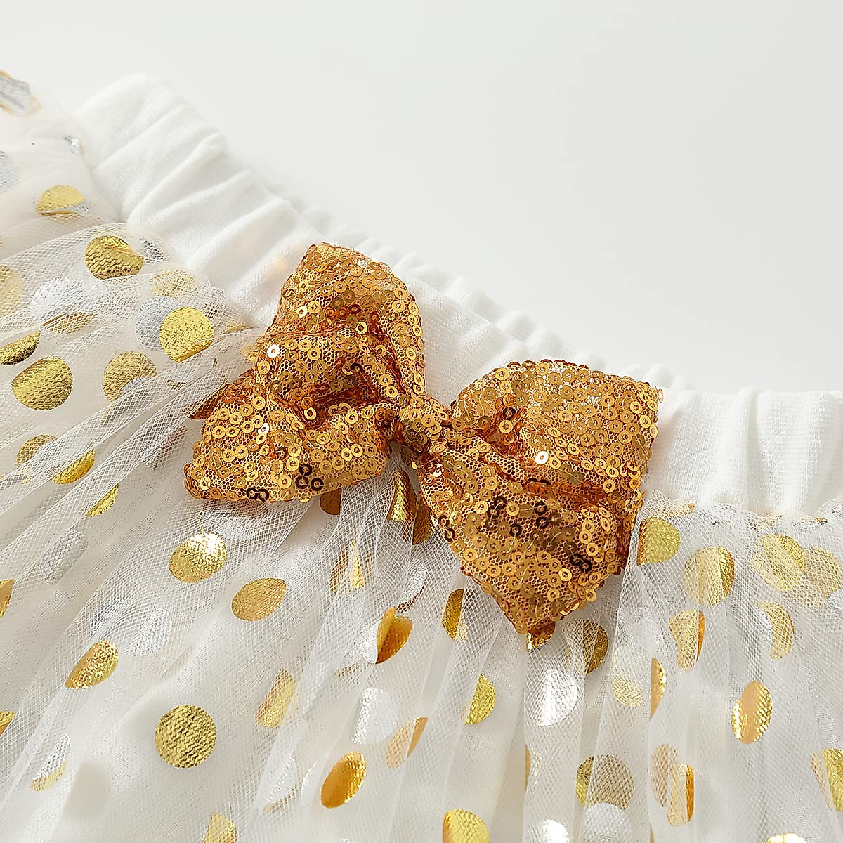 LYQTloml Newborn Baby Girls My 1st Birthday Outfit Princess Dress Infant Shiny Printed Sequin Bowknot Tutu Princess Skirt Sets 3pcs One Years Old Clothes