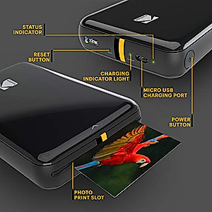 KODAK Step Wireless Mobile Photo Mini Color Printer (White) Compatible w/ iOS & Android, NFC & Bluetooth Devices