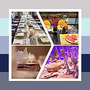 Meiosuns Cocktail Napkins Disposable Paper Tea Party Napkins with Floral Pattern, Elegant Parties Supplies, Ideal for Wedding Bridal Shower, Folded 6.5 x 6.5 Inches (Navy Blue and Flowers,40 Count)