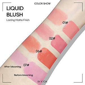 KYDA Liquid Blush, Matte Tinted for Cheeks, Lasting Dewy Finish, High Pigment Soft Creamy Blush, Blendable Lightweight Cover-Cool Pink