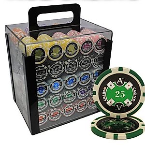 MRC Poker 1000pcs Ace Casino Laser Poker Chips Set with Acrylic Case Custom Build