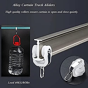 Shower Curtain Track Living Room Double Rods Curtain Track, Flexible Curved RV Bendable Track System Ceiling Or Wall Mount Bendable Curtain Rail For Living Room Bedroom Ceiling Track Set (Color : Wal