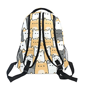 Miaoquhe Cute Cats Backpack for Girls Teenage, Cartoon Animal Backpacks Waterproof Durable School Backpack Personalized Laptop for Hiking Traveling Camping