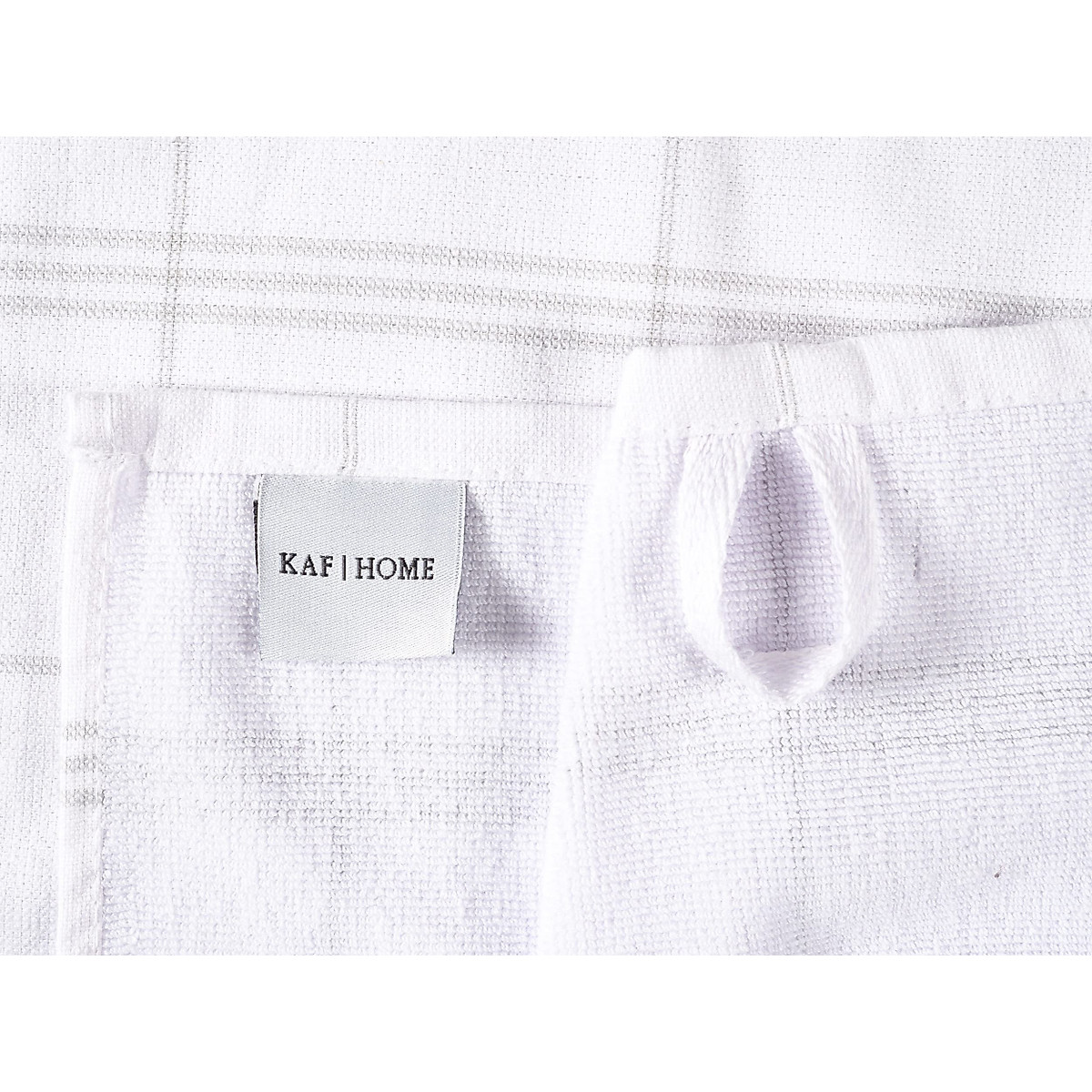 KAF Home Marseilles Reversible Terry Kitchen Towels - Set of 3-100% Cotton (Drizzle Gray)