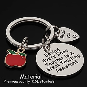 Kivosliviz Teacher Assistant Gifts for Women Men Keychain Teaching Assistant Jewelry Appreciation Item Teacher Aide Keychain