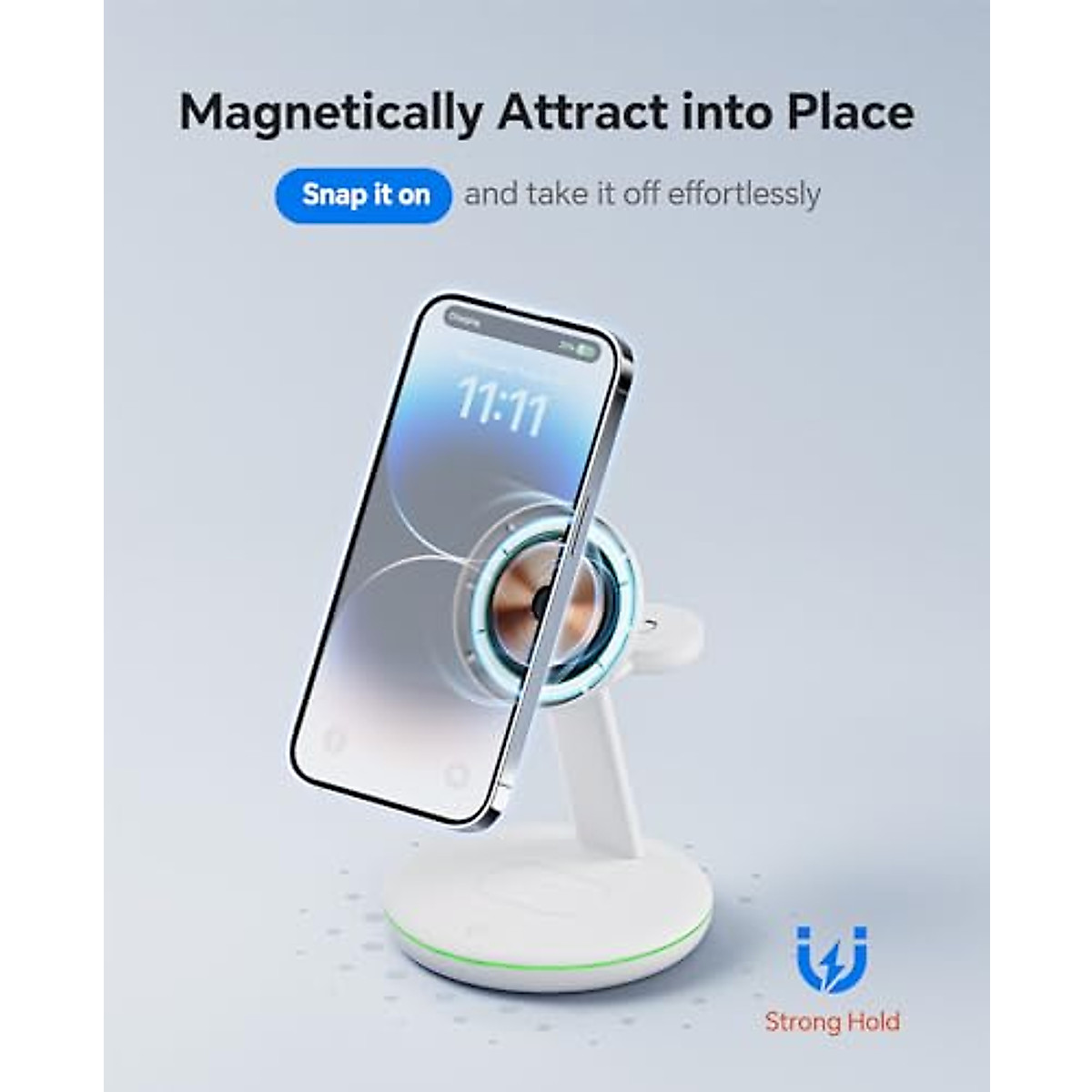 3 in 1 Charging Station for Apple Devices, Mag - Safe Charger Stand,15W Fast Magnetic Charger Wireless Compatible for iPhone 15 14 13 12 Pro/Max/Plus/Mini,AirPods Pro/3/2,iWatch 9/8/7/6/SE/5/4/3/2