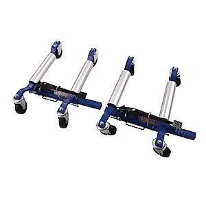 CUBELLIN 2PCS Car Wheel Dolly Set 1300lbs Capacity Self Loading Dolly 10.24-22.44in Retractable Heavy Duty Wheel Dollies with Ratcheting Foot Pedal