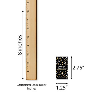 Big Dot of Happiness Adult Happy Birthday - Gold - Mini Candy Bar Wrapper Stickers - Birthday Party Small Favors - 40 Count